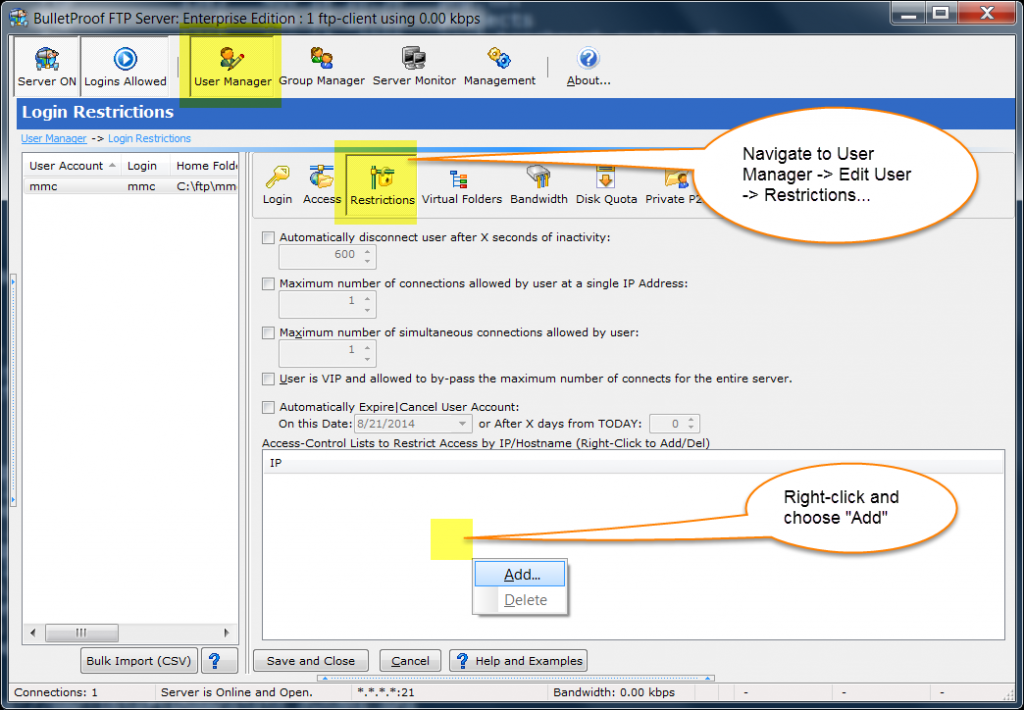 HOWTO – BulletProof FTP Server